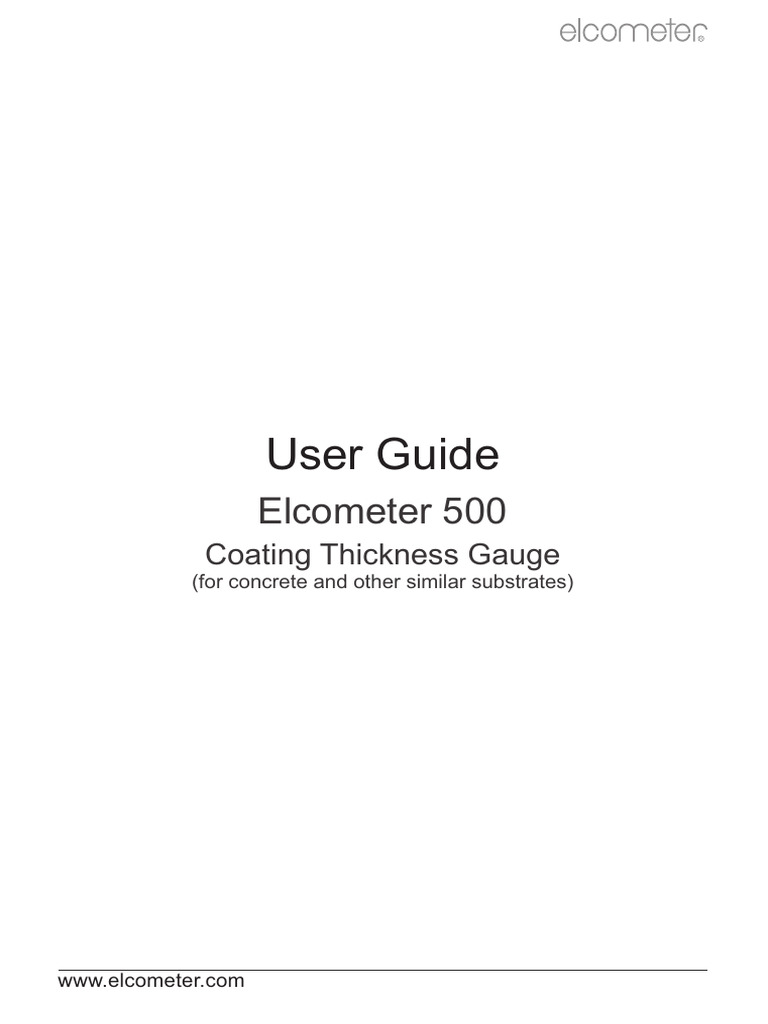 Elcometer 500 Concrete Coating Thickness Gauge Instruction Manual | PDF ...