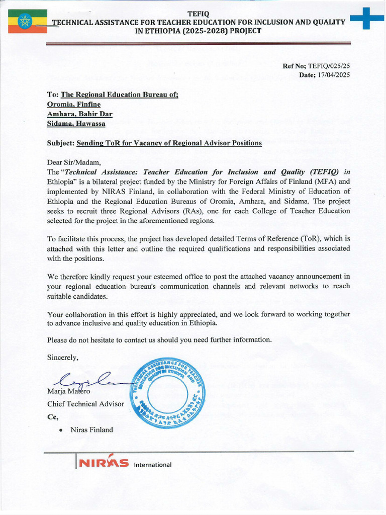 Letter To Regions | PDF