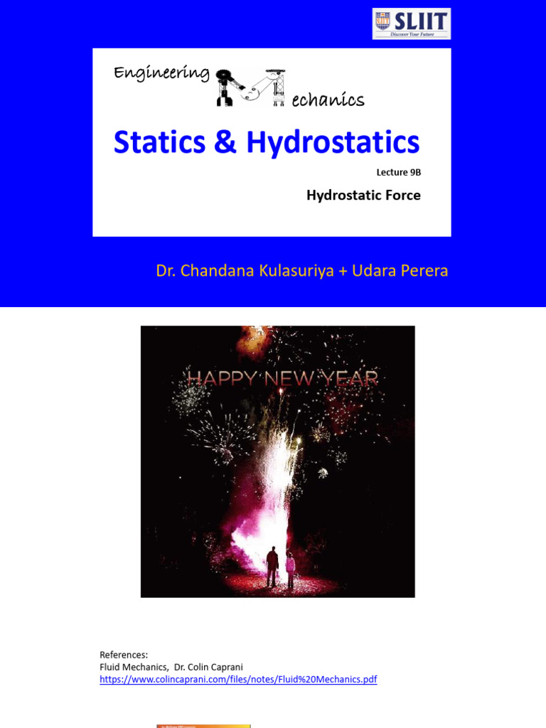 Section 6-CE1020 - Hydrostatics - 2-Udara 030124 | PDF | Pressure | Area