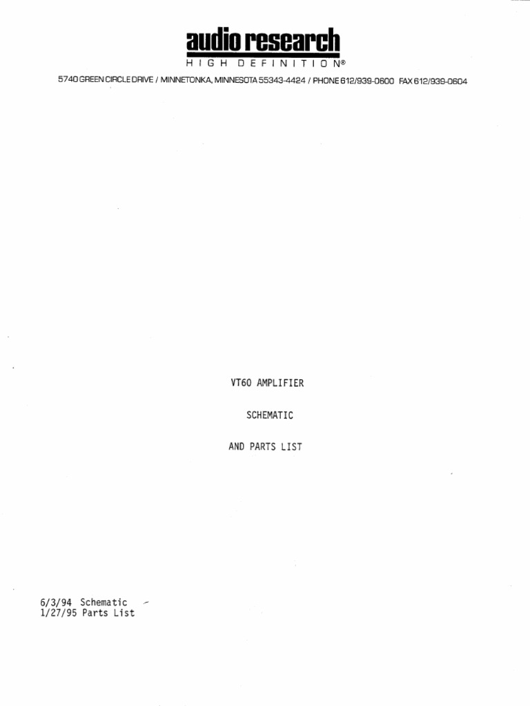 Audio-research Vt60 Amplifier | PDF