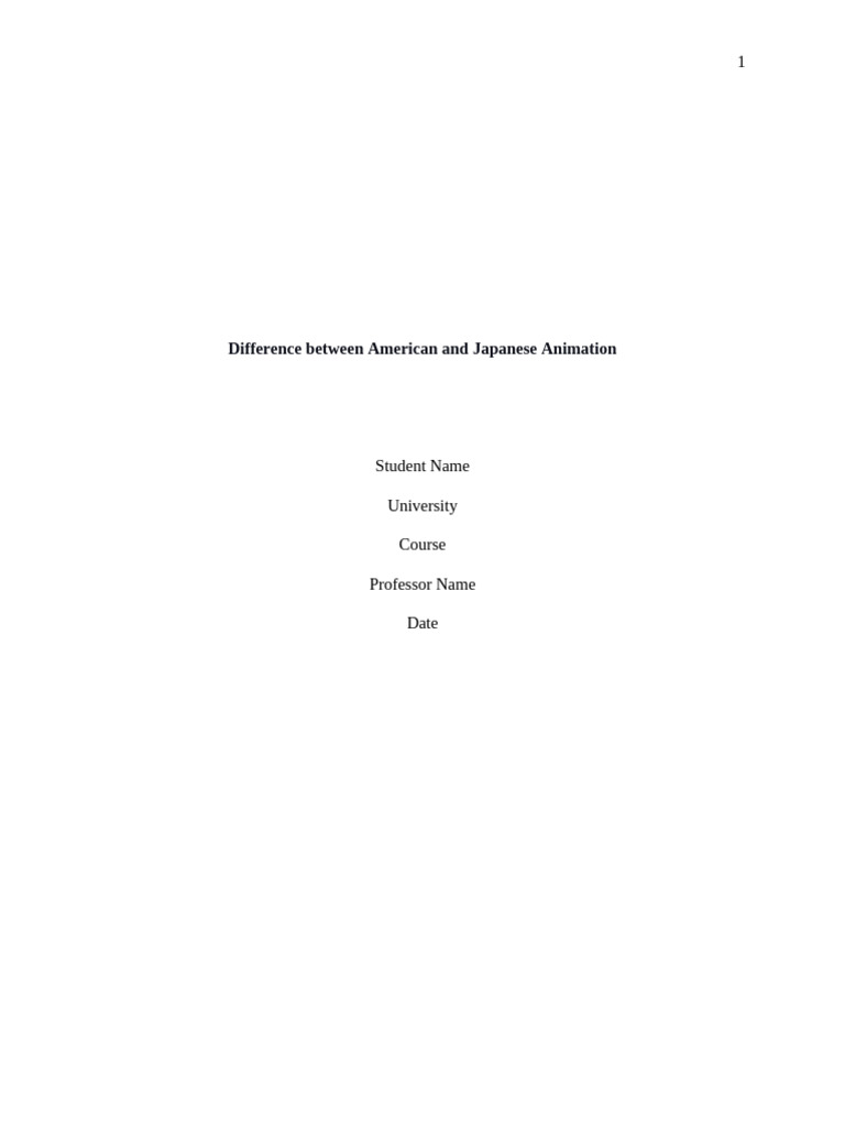 American vs Japanese Animation Differences | PDF | Animation | Anime