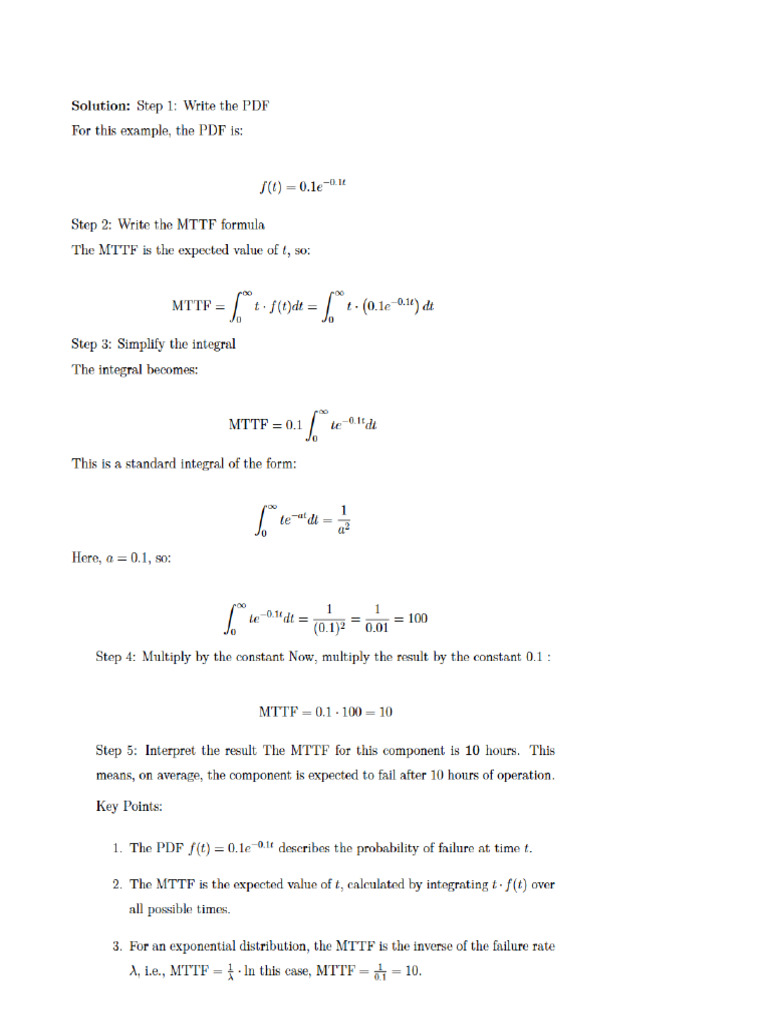 MTTF Problem 5 | PDF