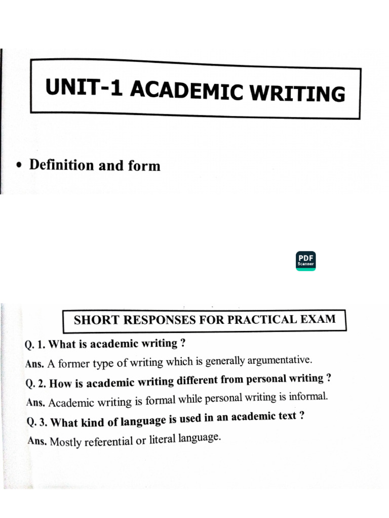 Sec Academic Writing Practical Exam | PDF