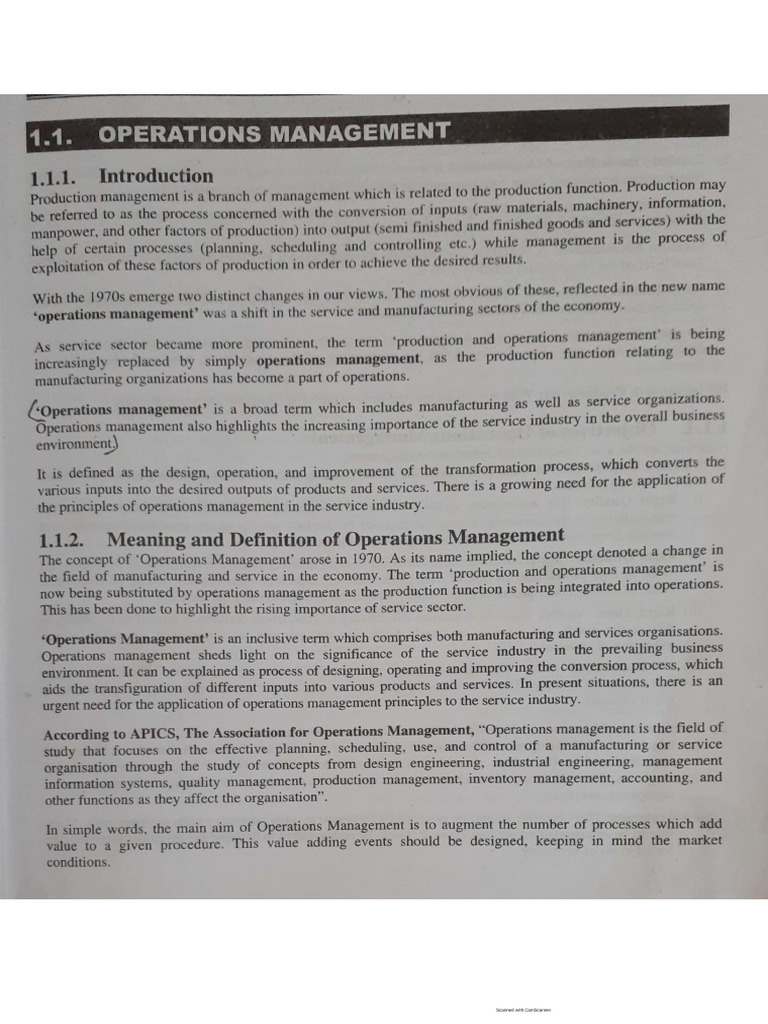 Operations Management | PDF