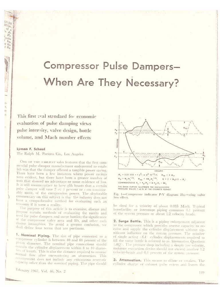 Compressor pulse dampers when are they necessary | PDF