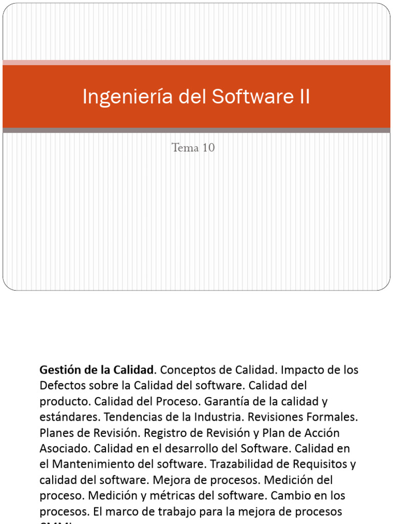 ISII Tema10 | PDF | Software | Calidad (comercial)