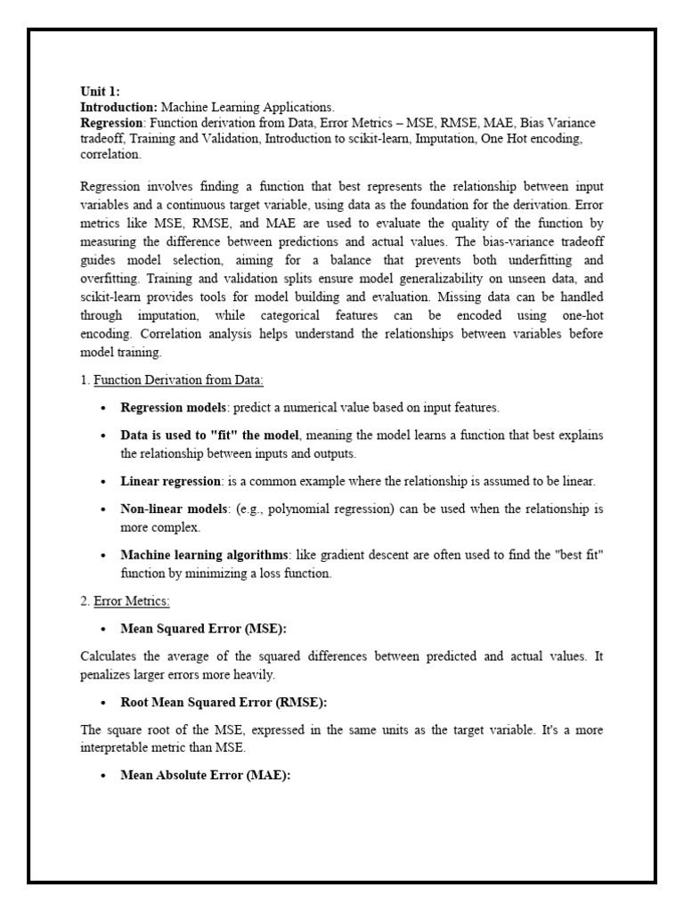 Updated Syllabus ML Ver 1 | PDF | Mean Squared Error | Errors And Residuals
