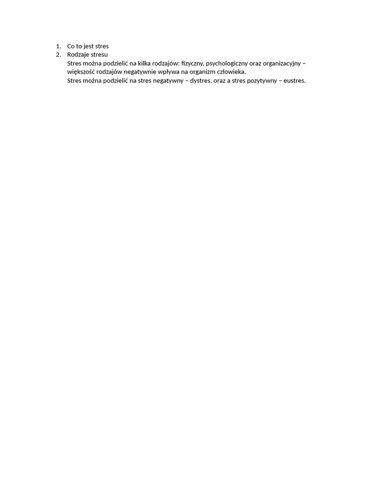 Co To Jest Stres | PDF