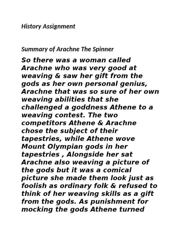 Arachne: The Weaving Contest Tale | PDF