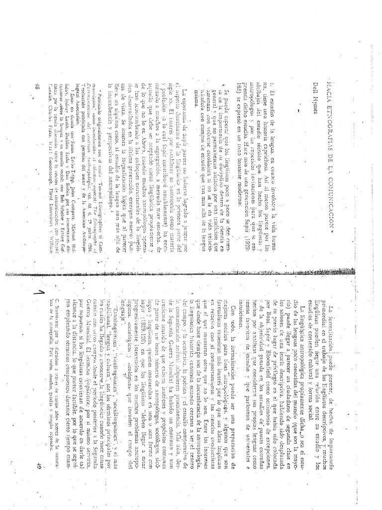 Dell Hymes y su legado lingüístico | PDF