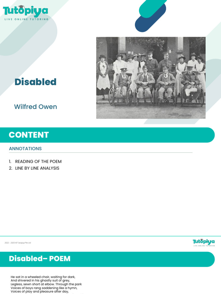 Disabled by Wilfred Owen | PDF