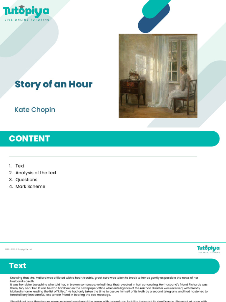 Story of An Hour by Kate Chopin - 2 | PDF