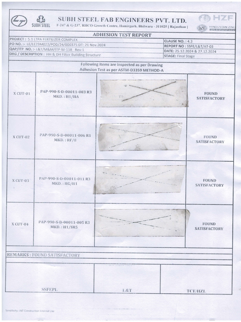 Adhesion Test-03 | PDF