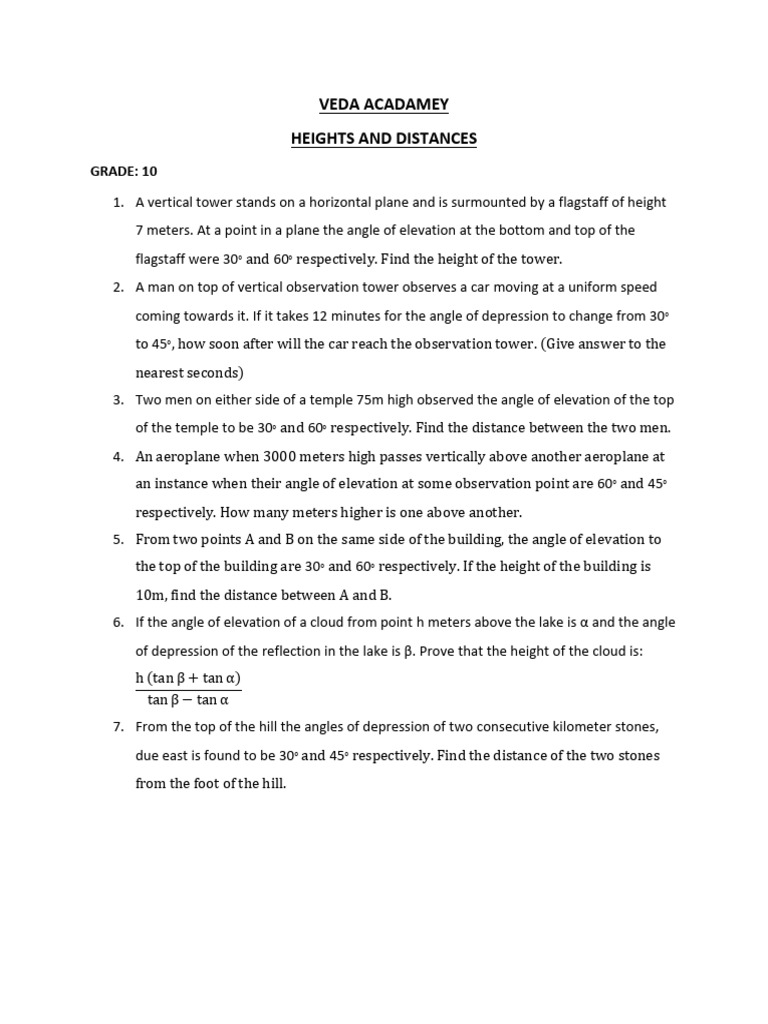 Height and Distances | PDF