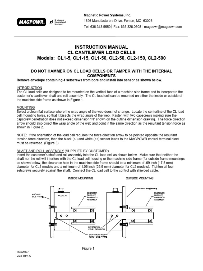Instruction_Manual_-_CL_Load_Cells | PDF | Electrical Engineering ...