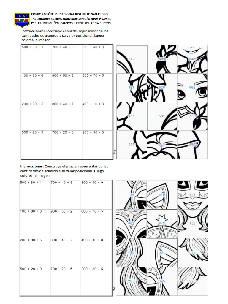 Puzzles Matematicos (Valor Posicional) | PDF