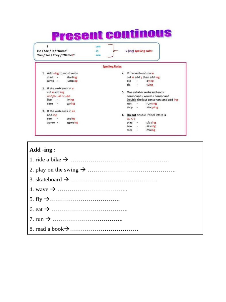 Unit 8 Present Cont | PDF