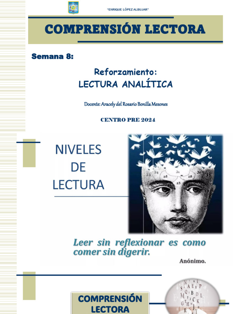 Reforzamiento - Comprensión lectora (1) | PDF | Comprensión lectora | Inferencia