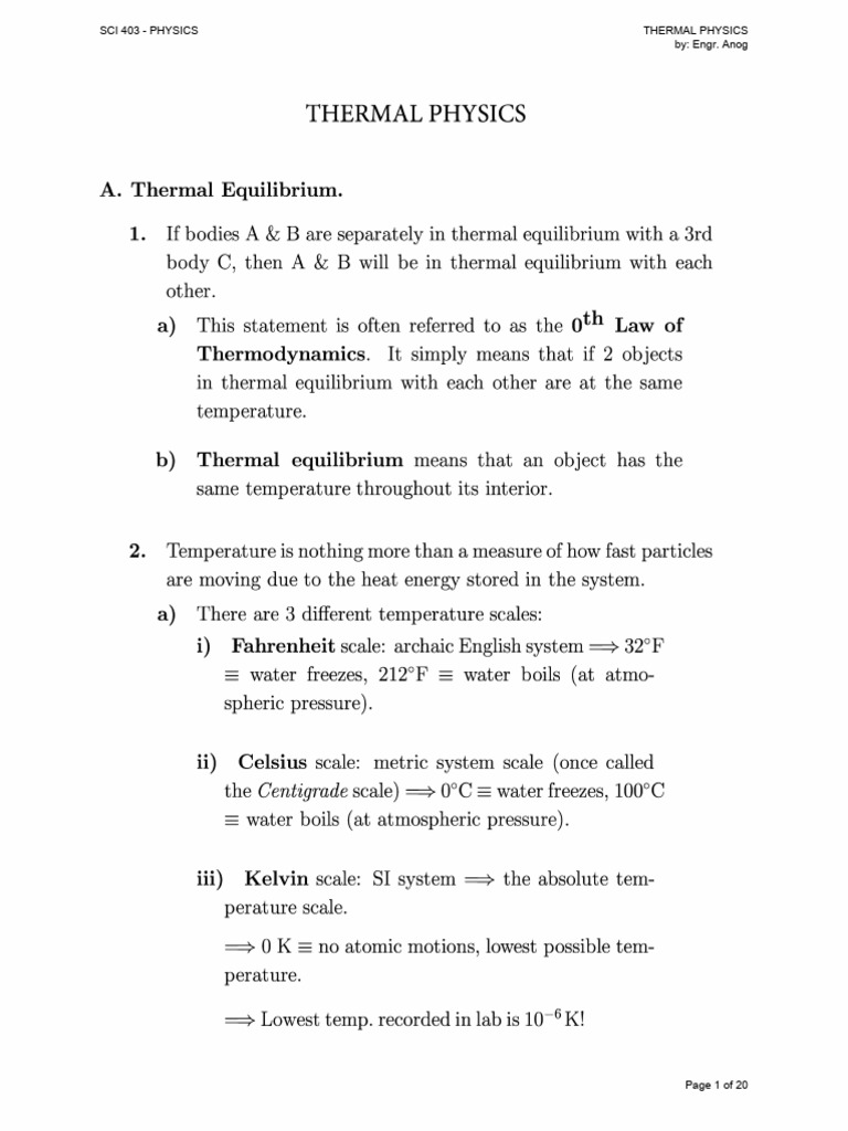 Thermal Physics Lecture | PDF | Heat Capacity | Heat