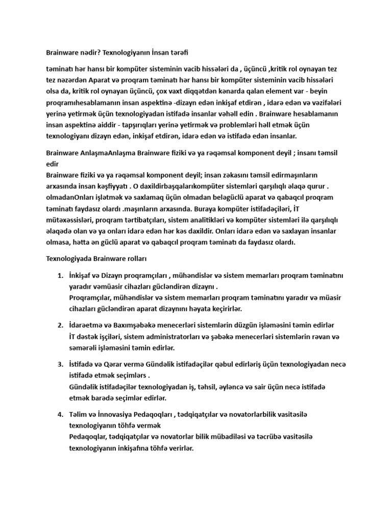Brainware Nədir | PDF