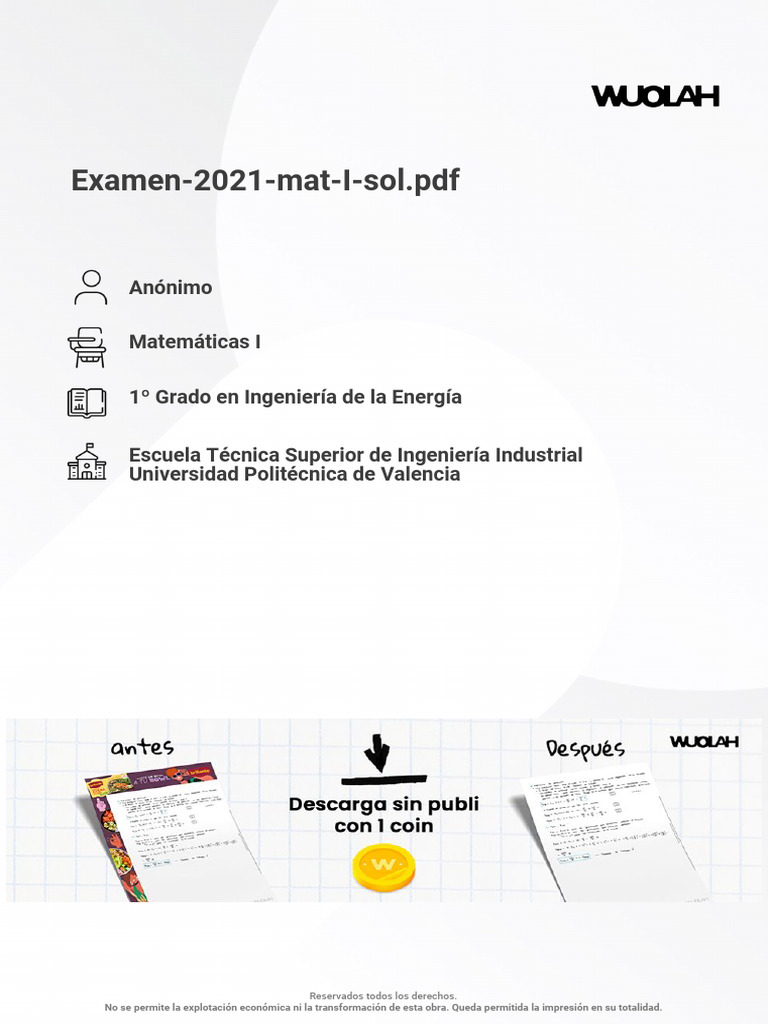 wuolah-free-Examen-2021-mat-I-sol | PDF | Ingeniería