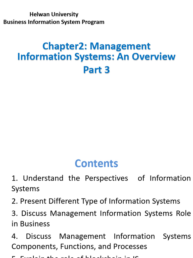 MIS Lecture 5-Chapter2 (Part3) | PDF | System | Information