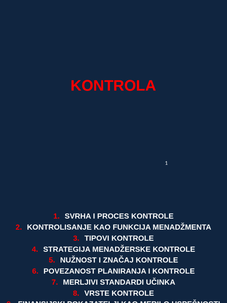 Kontrola Uvod | PDF