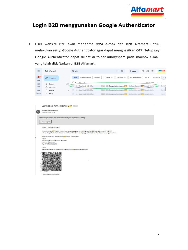 User Manual 2FA Login B2B Alfamart | PDF