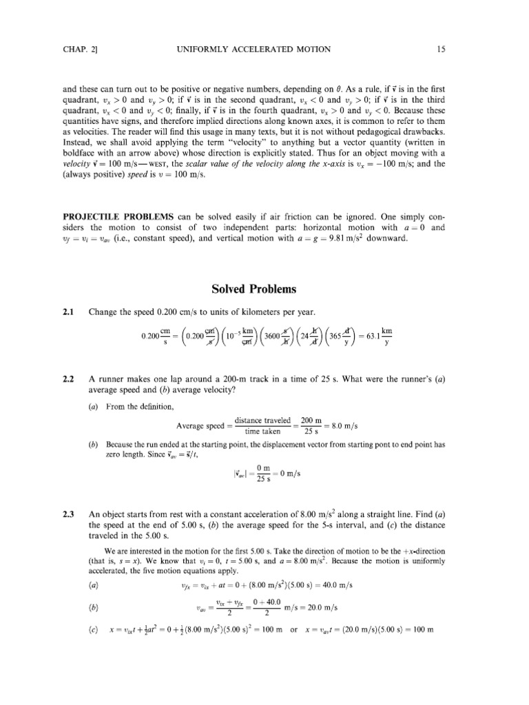 Kinematics Sample Problems With Solution | PDF