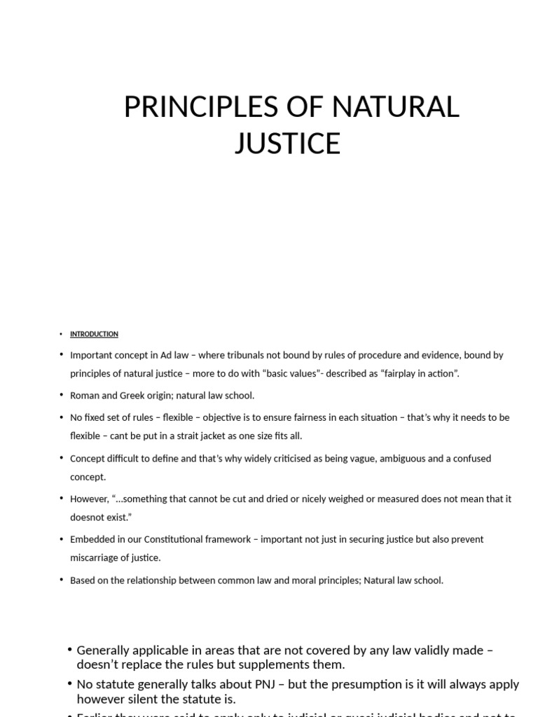 Modules X-xiii - Principles of Natural Justice | PDF | Public Law | Political Law
