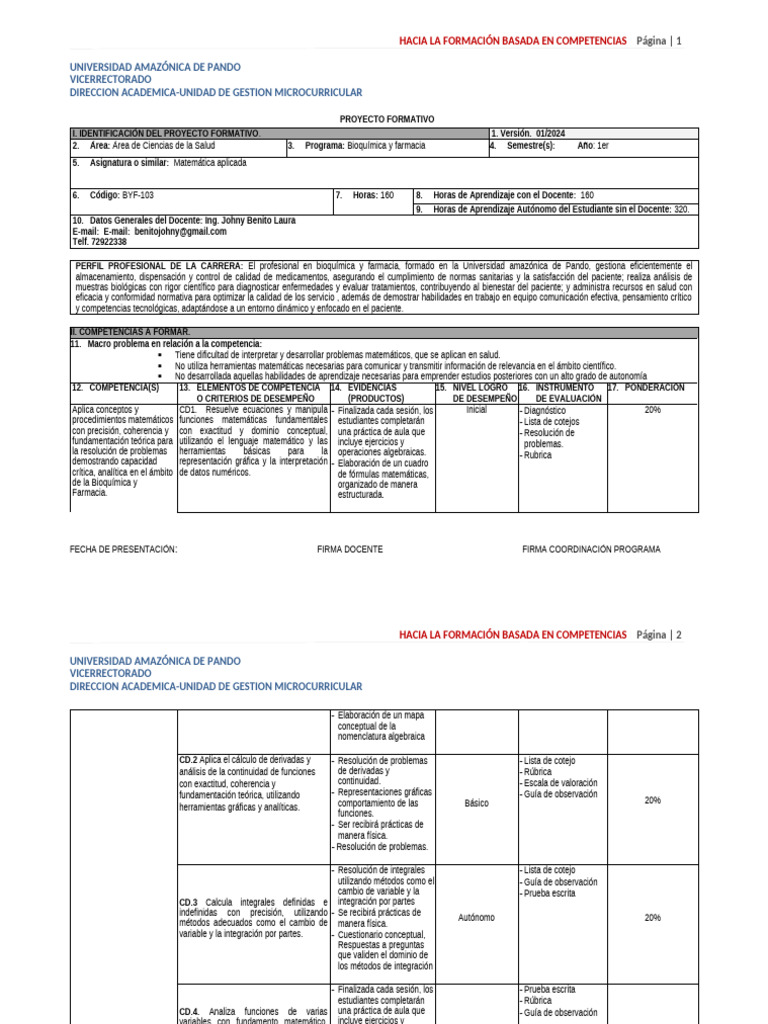 Proyecto Formativo | PDF | Integral | Derivado