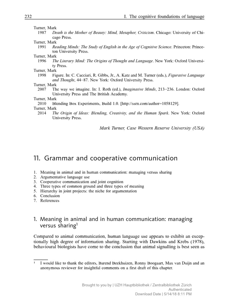 Grammar and Human Cooperative Communication | PDF | Semantics | Cognition