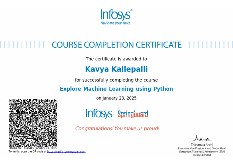 Kavya Kallepalli: Explore Machine Learning Using Python | PDF