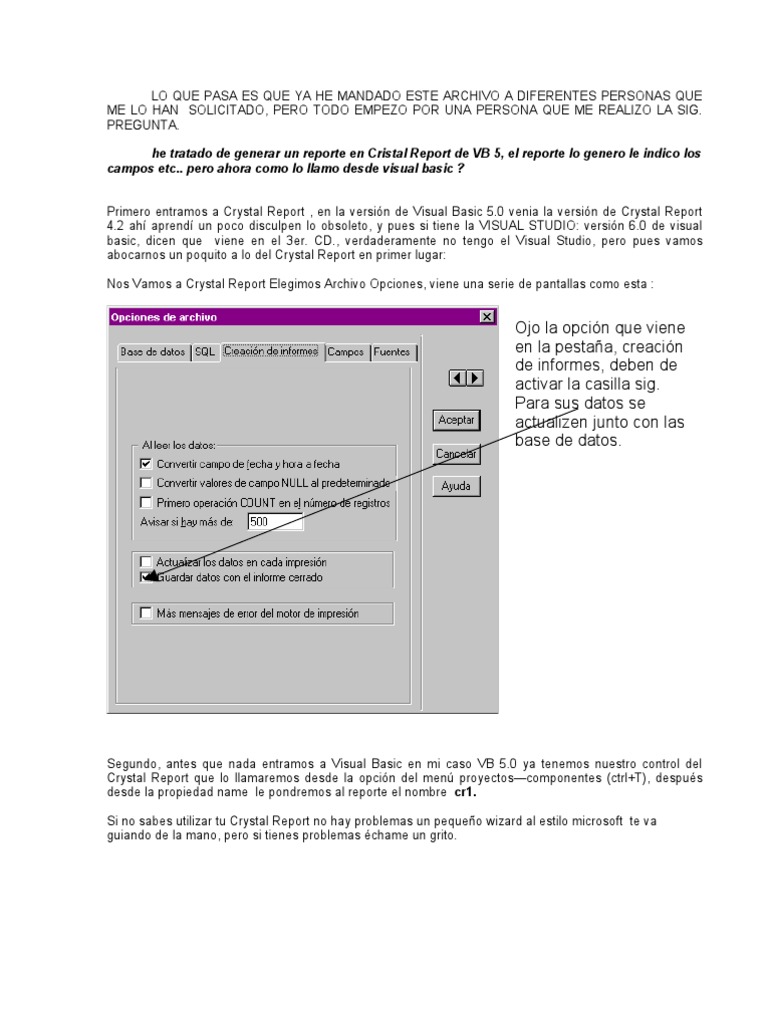 Manualillo de Crystal Report | PDF | SQL | Comillas