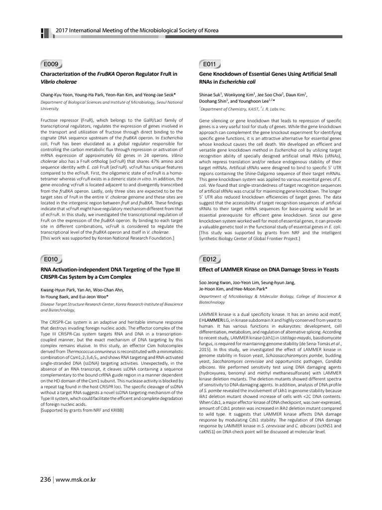 Effect of LAMMER Kinase On DNA Damage Stress in Ye | PDF | Gene | Operon