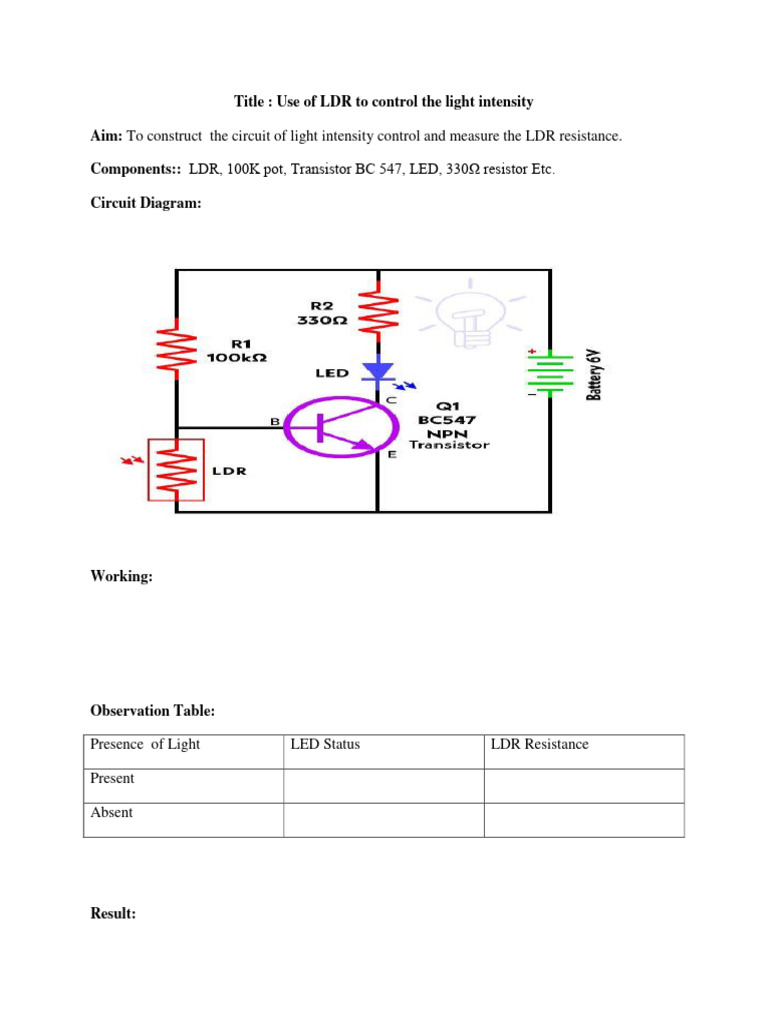 LDR Practical Sheet | PDF