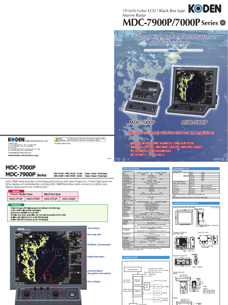 Koden-MDC-7912P-X-Band-Marine-Radar-Brochure | PDF