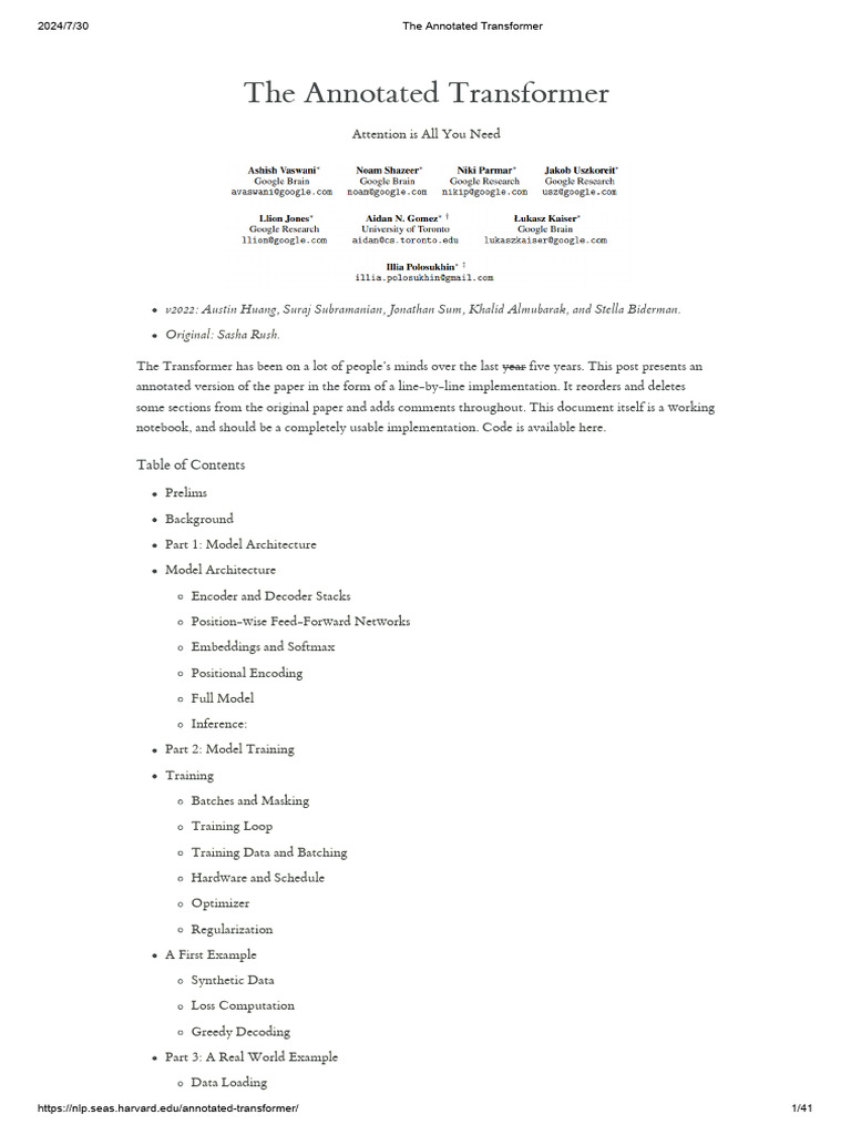 Harvard's Annotated Transformer Guide | PDF | Applied Mathematics