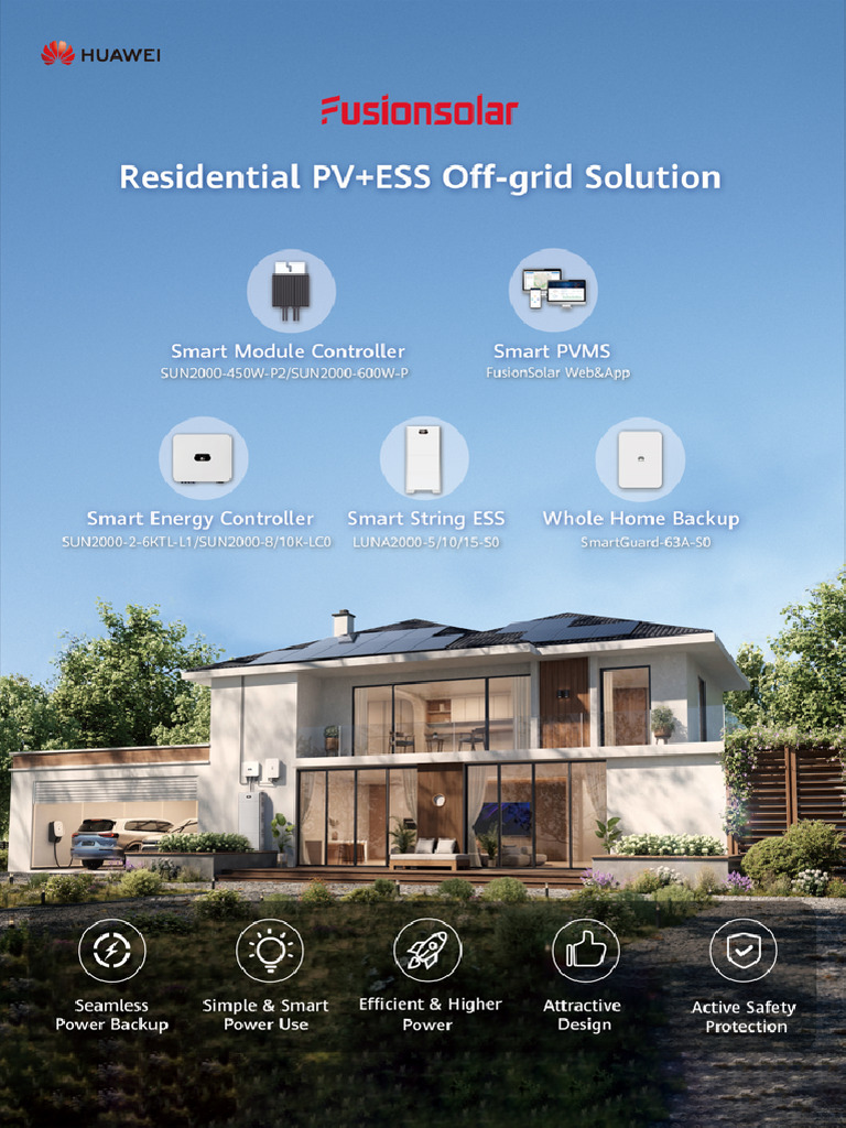 Residential Smart PV Off-Grid PV+ESS Solution Flyer | PDF