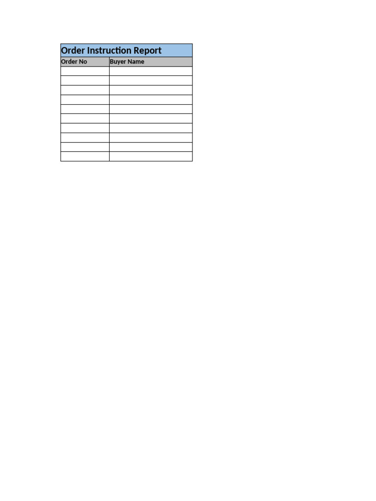 Daily Order Instruction Report | PDF
