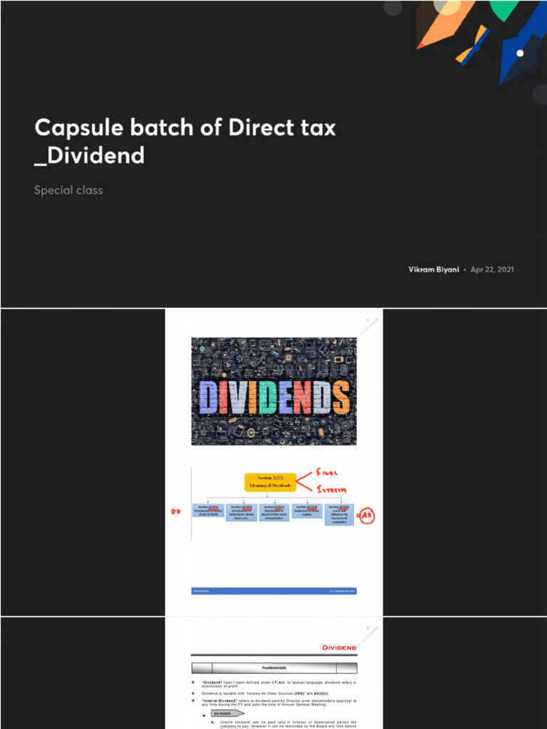 Capsule+batch+of+Direct+tax+ Dividend | PDF