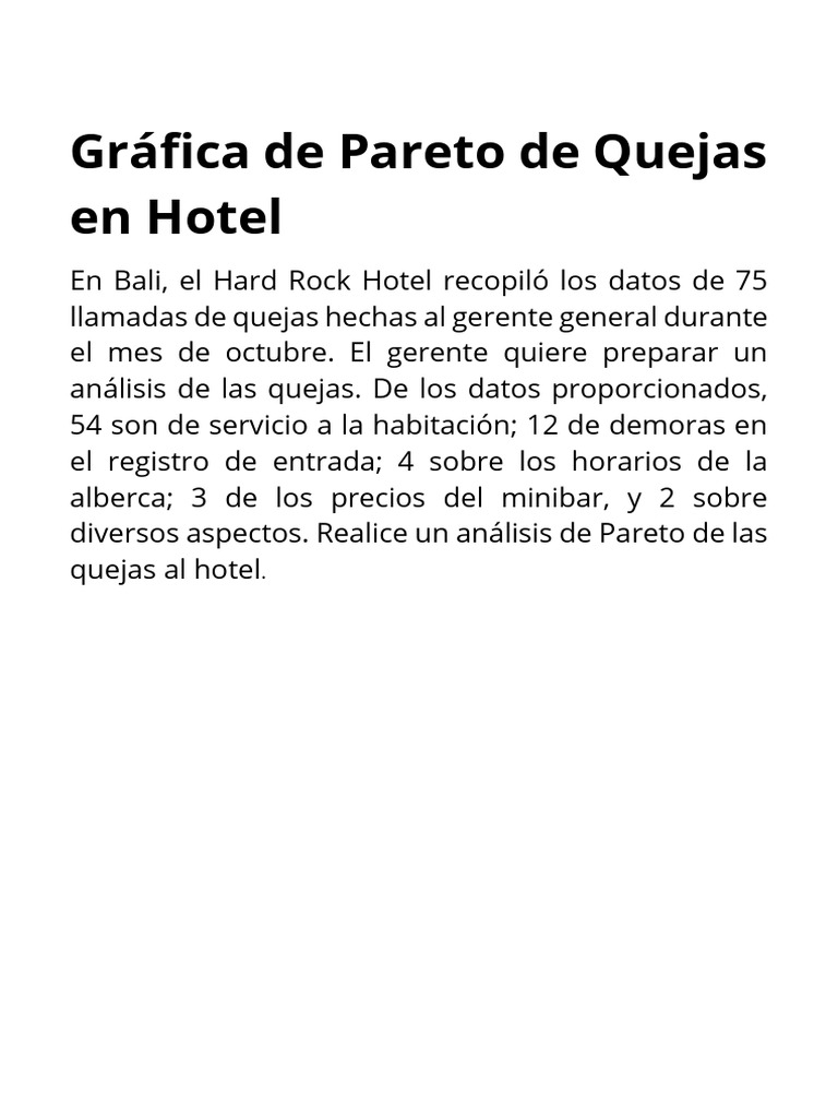 Análisis de Quejas en Hard Rock Hotel | PDF