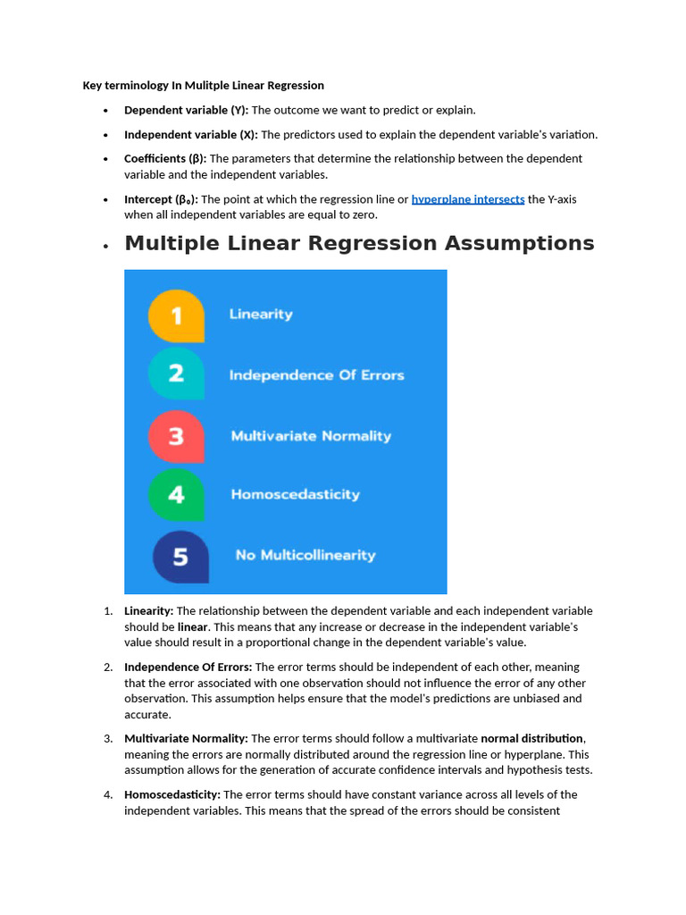Mulitple Linear Regression Pdf Linear Regression Multicollinearity