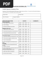 Forklift Operator Evaluation Form | PDF | Forklift | Transport