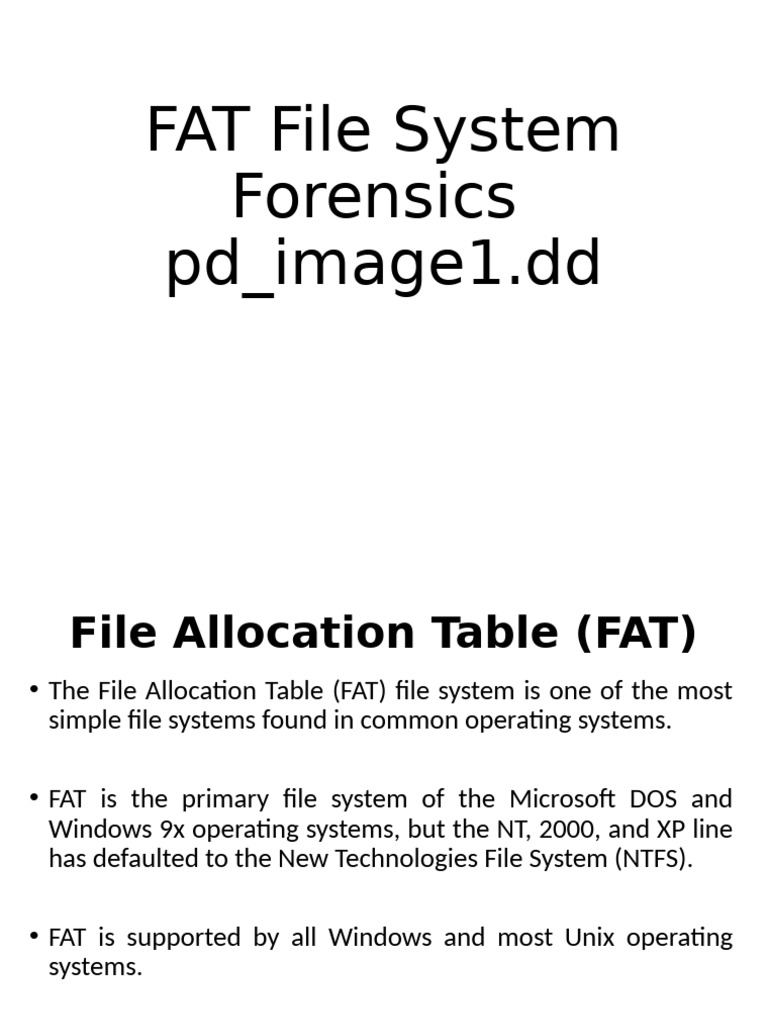 Fat File System Forensics | PDF | File System | Operating System Technology