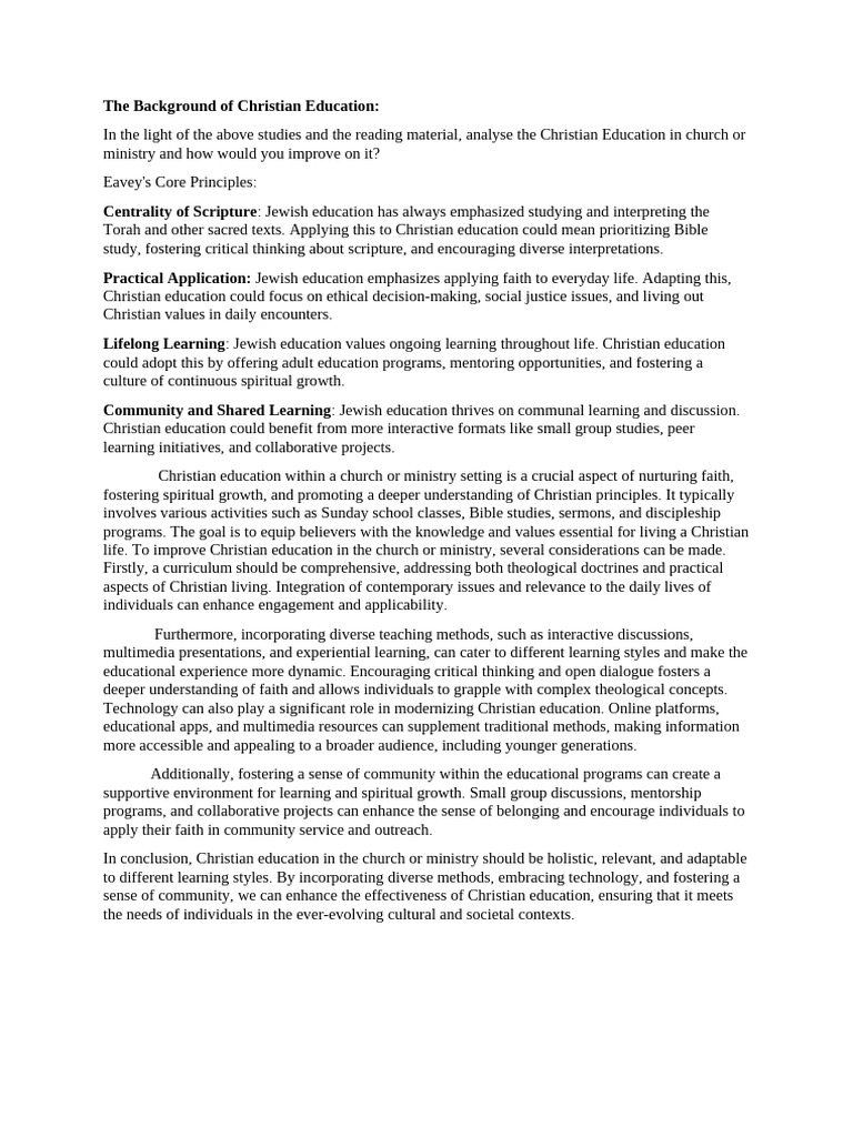 Enhancing Christian Education Strategies | PDF | Learning Styles | Faith