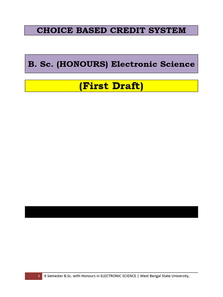 Electronics Honours Cbcs Draft Syllabus | PDF | Amplifier | Bipolar Junction Transistor