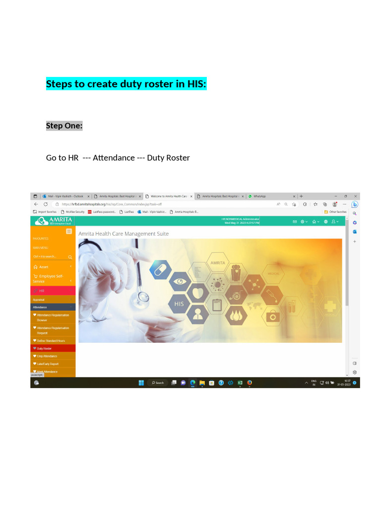 Steps To Create Duty Roster | PDF