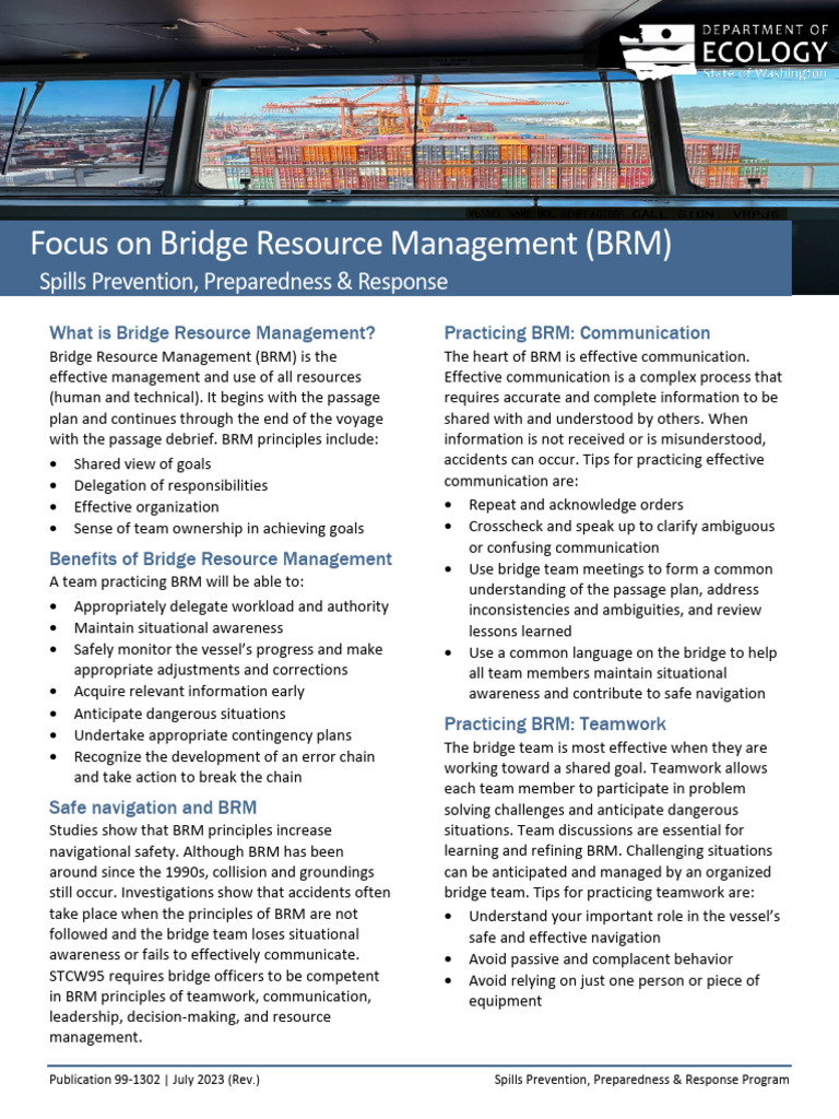 Bridge Resource Management for Safety | PDF | Situation Awareness ...