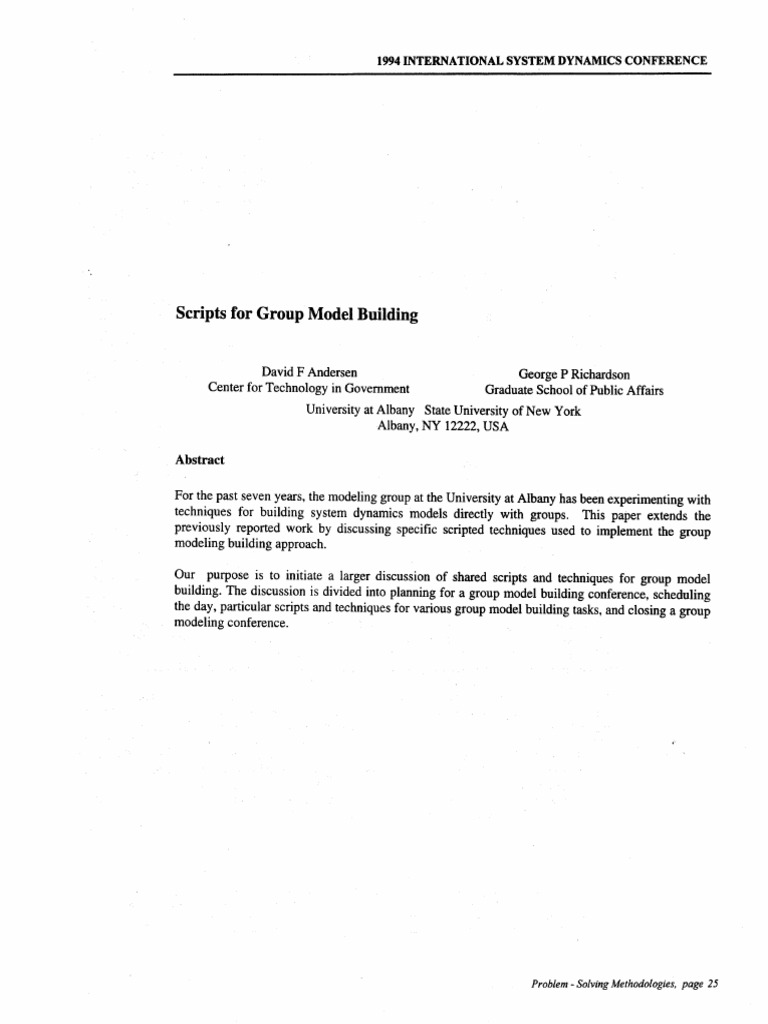 Scripts for Group Model Building | PDF